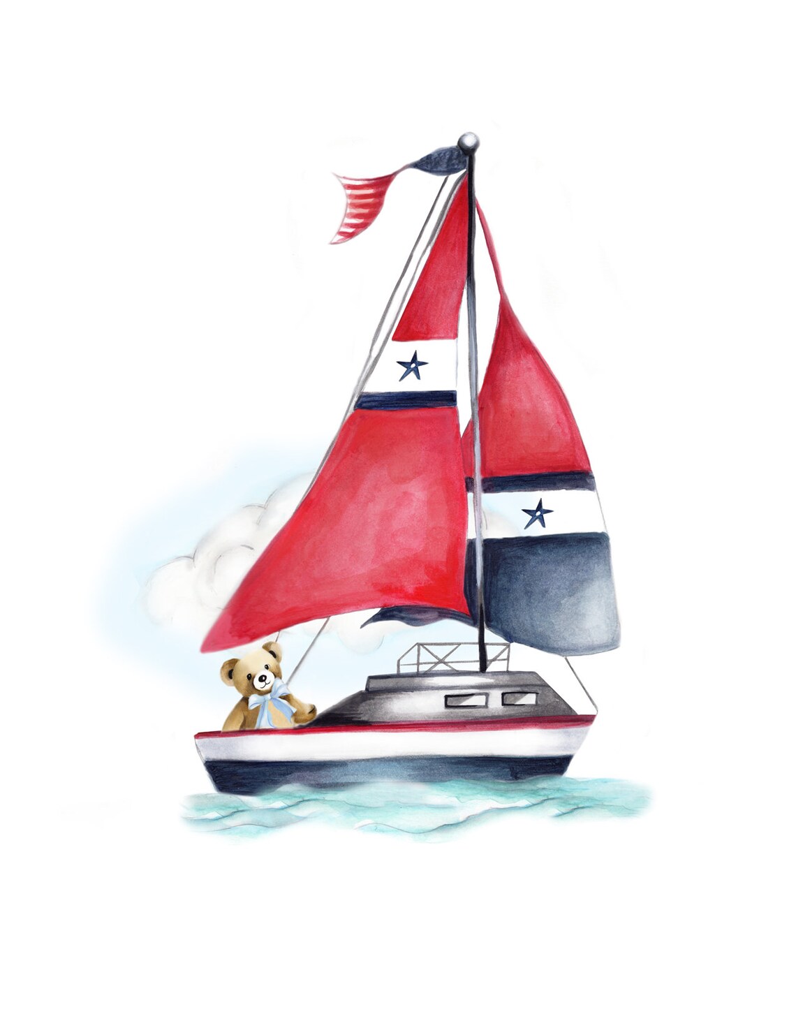 Nautical Art Prints for Baby Boat Wall Decor Baby Boy | Etsy