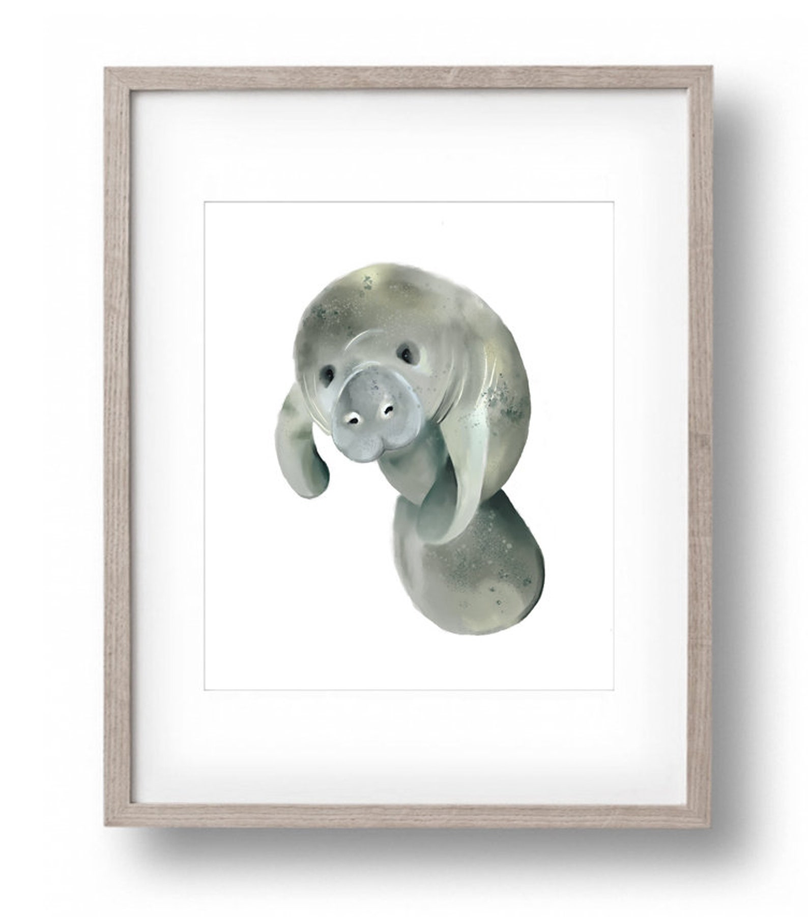 Manatee Wall Art Florida Manatee Print Ocean Nursery Print - Etsy