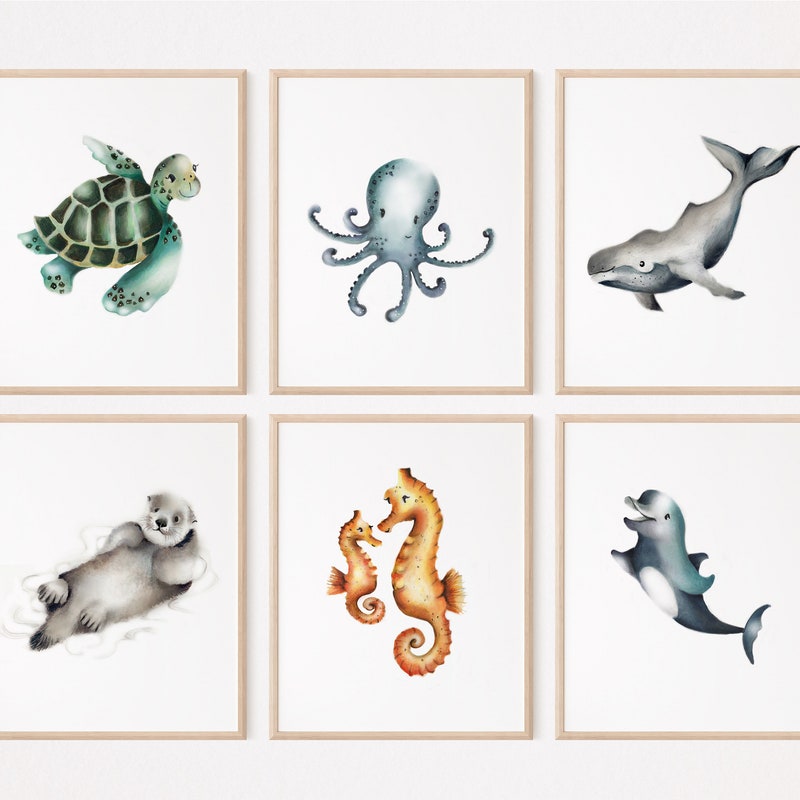Sea Animals Print - Etsy