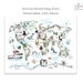 Personalized Kids World Map Nursery Print, Baby Boy Nursery Wall Decor ...