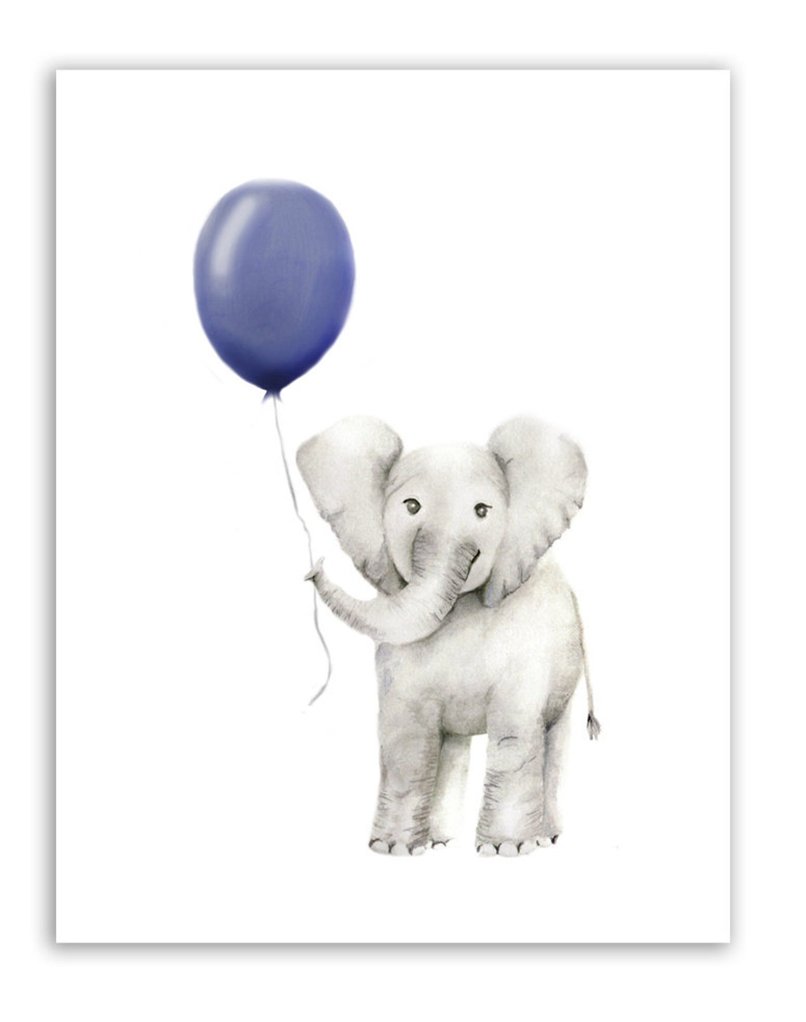 Baby Elephant With Balloon Nursery Print Baby Elephant Room - Etsy