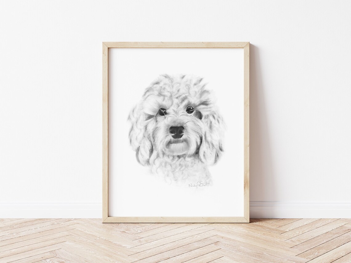 Cavapoo Puppy Print Dog Pencil Sketch Wall Decor Gift for | Etsy