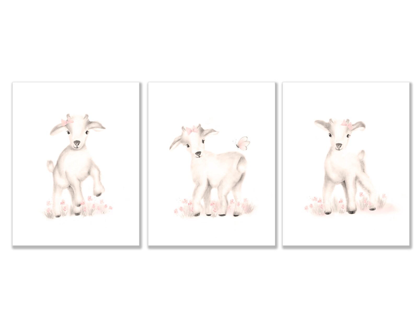 Baby Goat Nursery Art Prints Set of 3 Goat Drawings Baby - Etsy