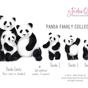 Personalized Panda Family Art Print: Custom Name Sketch, New Family ...