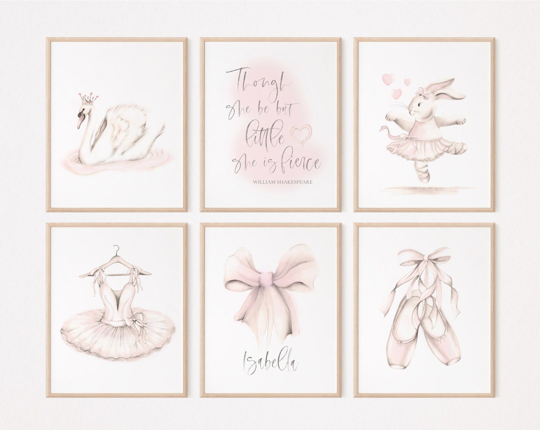 Ballerina Art Prints, Ballet Dancer Set of 6 Prints, Little Girl Ballet ...