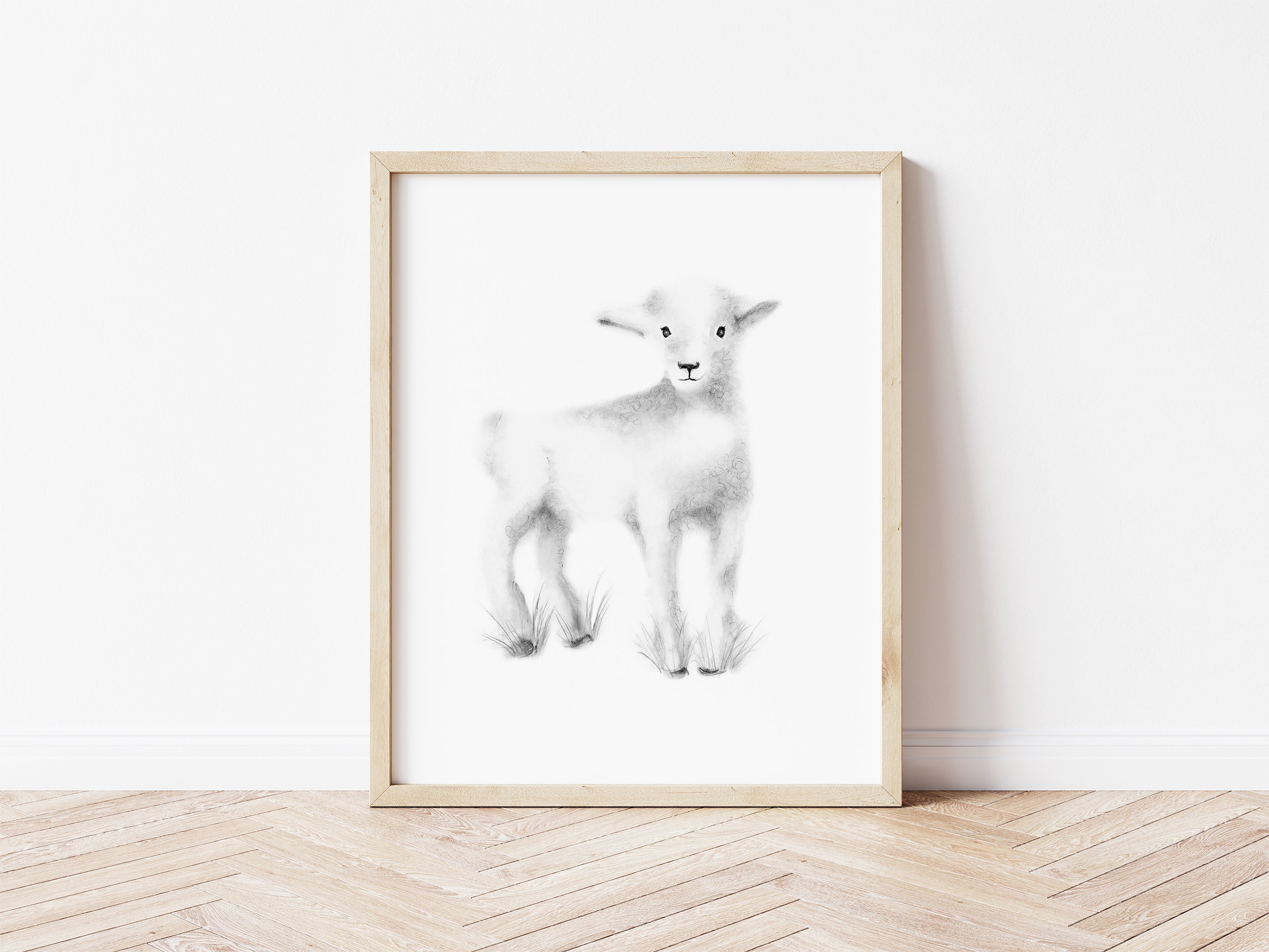 Lamb Nursery Art Farmhouse Nursery Decor Baby Lamb Print - Etsy