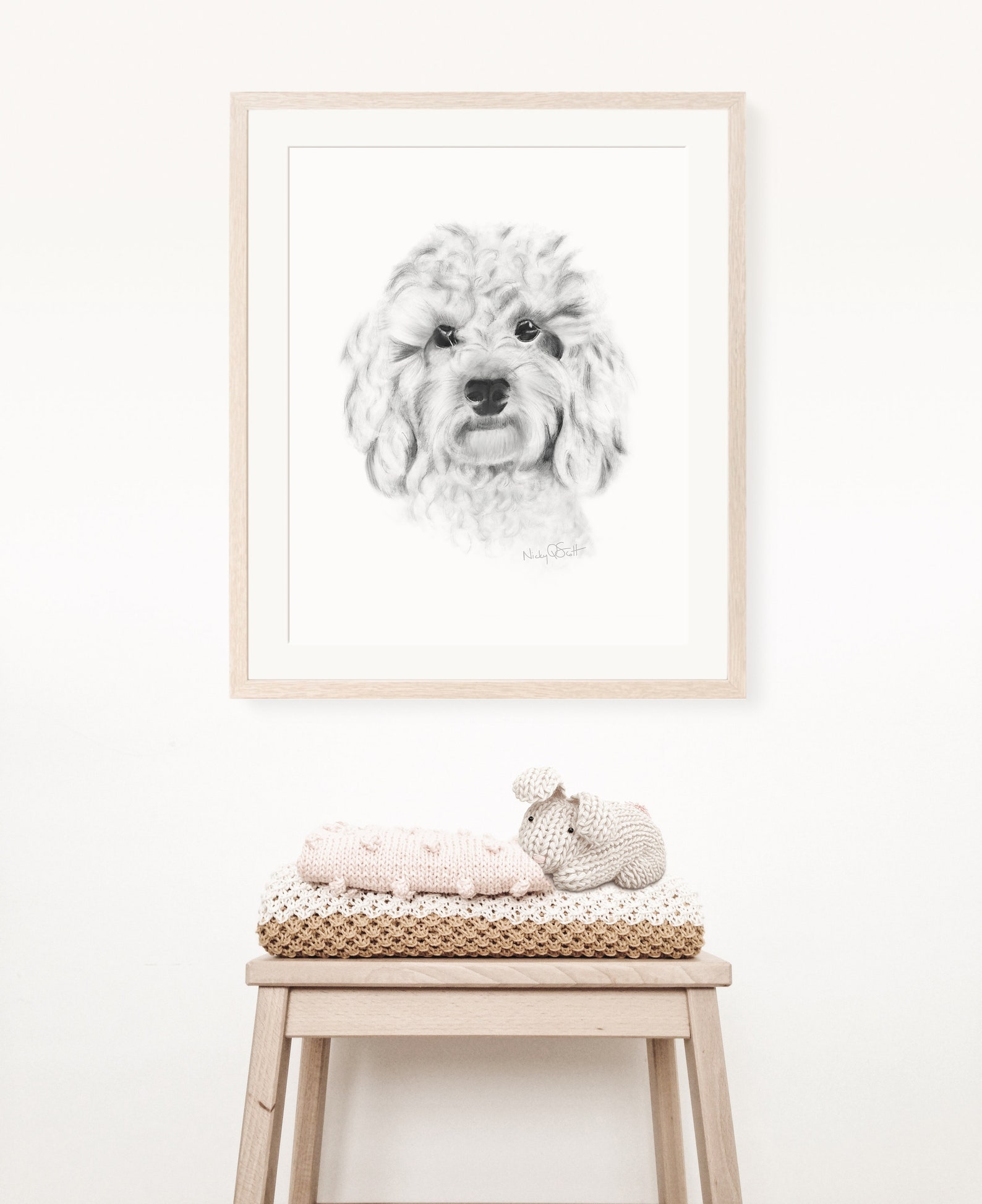 Cavapoo Puppy Print Dog Pencil Sketch Wall Decor Gift for - Etsy