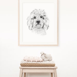Cavapoo Puppy Print, Dog Pencil Sketch Wall Decor, Gift for Dog Lover ...