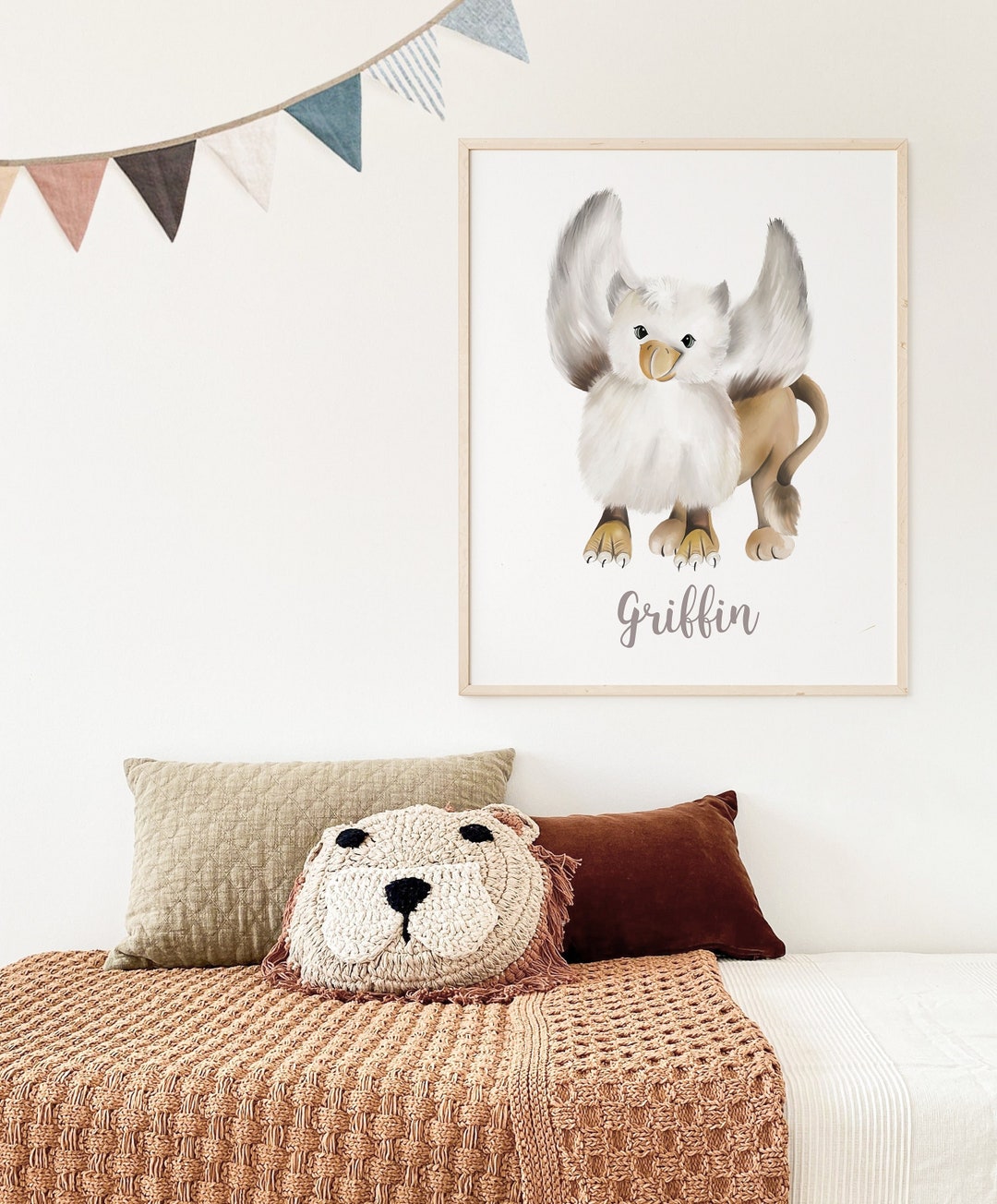 Griffin Art Print, Baby Name Art, New Baby Present, Baby Griffin ...