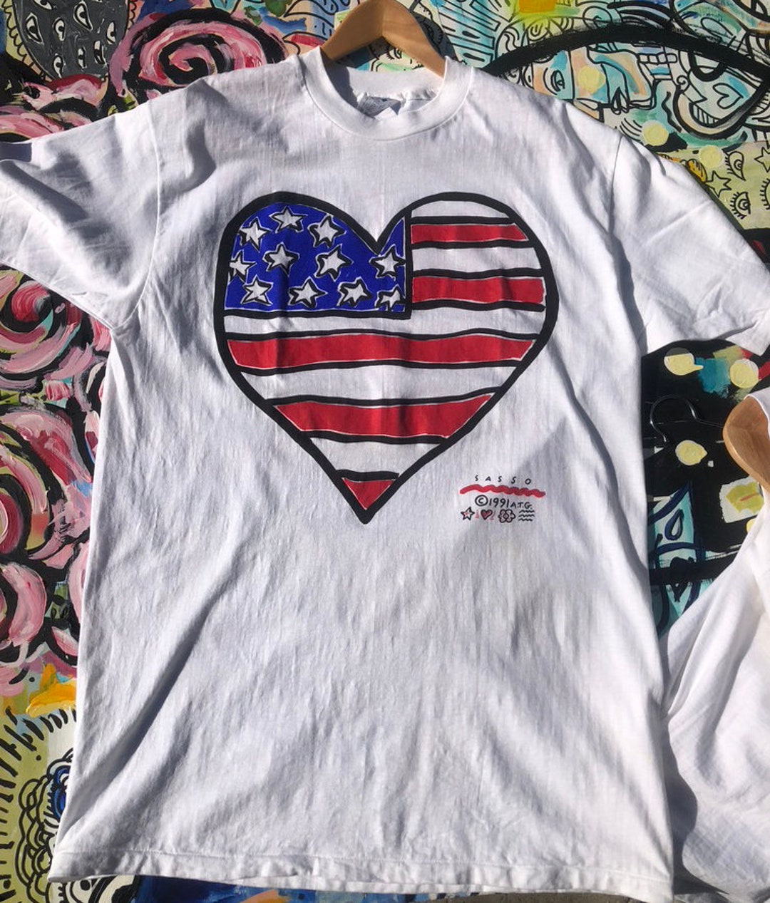 Kodak Heart Flag Tee Shirt ( New Vintage) 1991 Designed by Jimmy Sasso ...