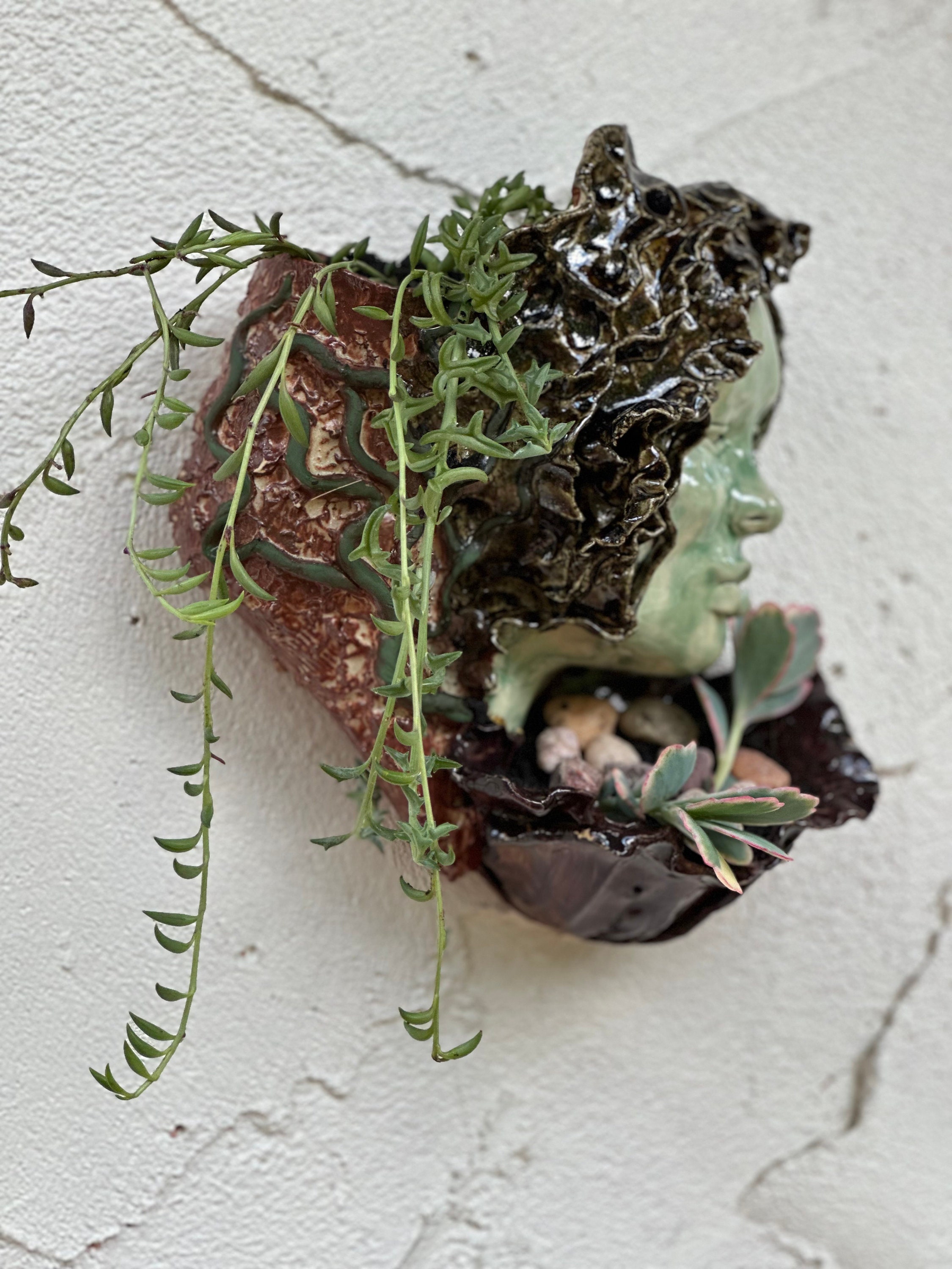 Sculptural Planter Unique Wall Hanging Planter One of a Kind Hand ...