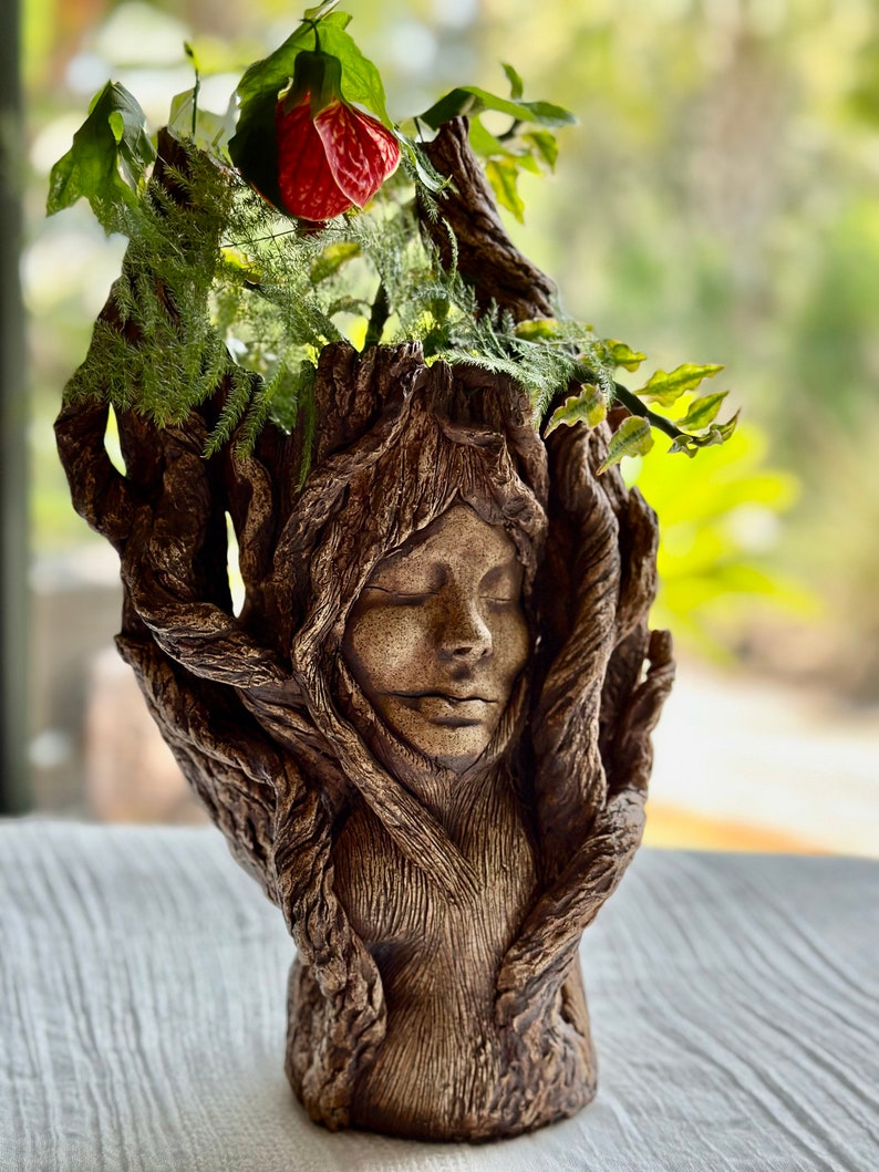 Tree Vase Ceramic Pottery Stump Vessel With Wooden Texture Hand ...