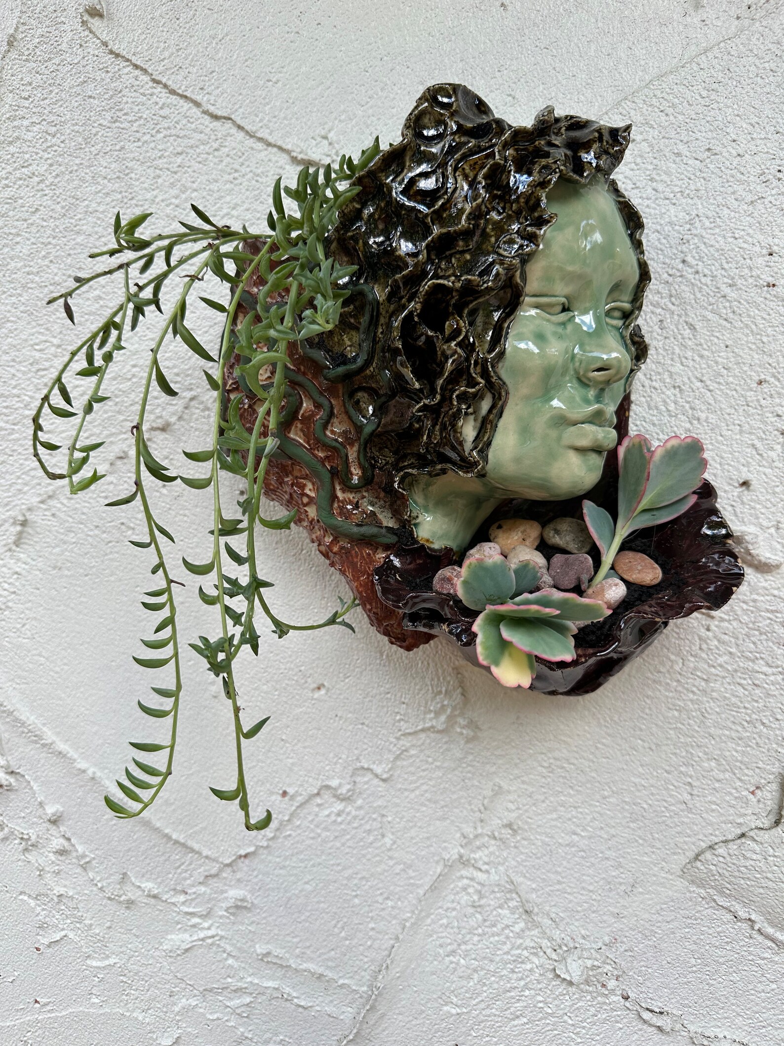 Sculptural Planter Unique Wall Hanging Planter One of a Kind Hand ...