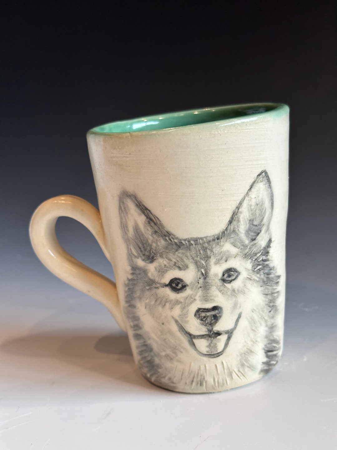 Corgi Mug Handmade Ceramic Pottery Cup Hand Painted One of a Kind Corgi ...