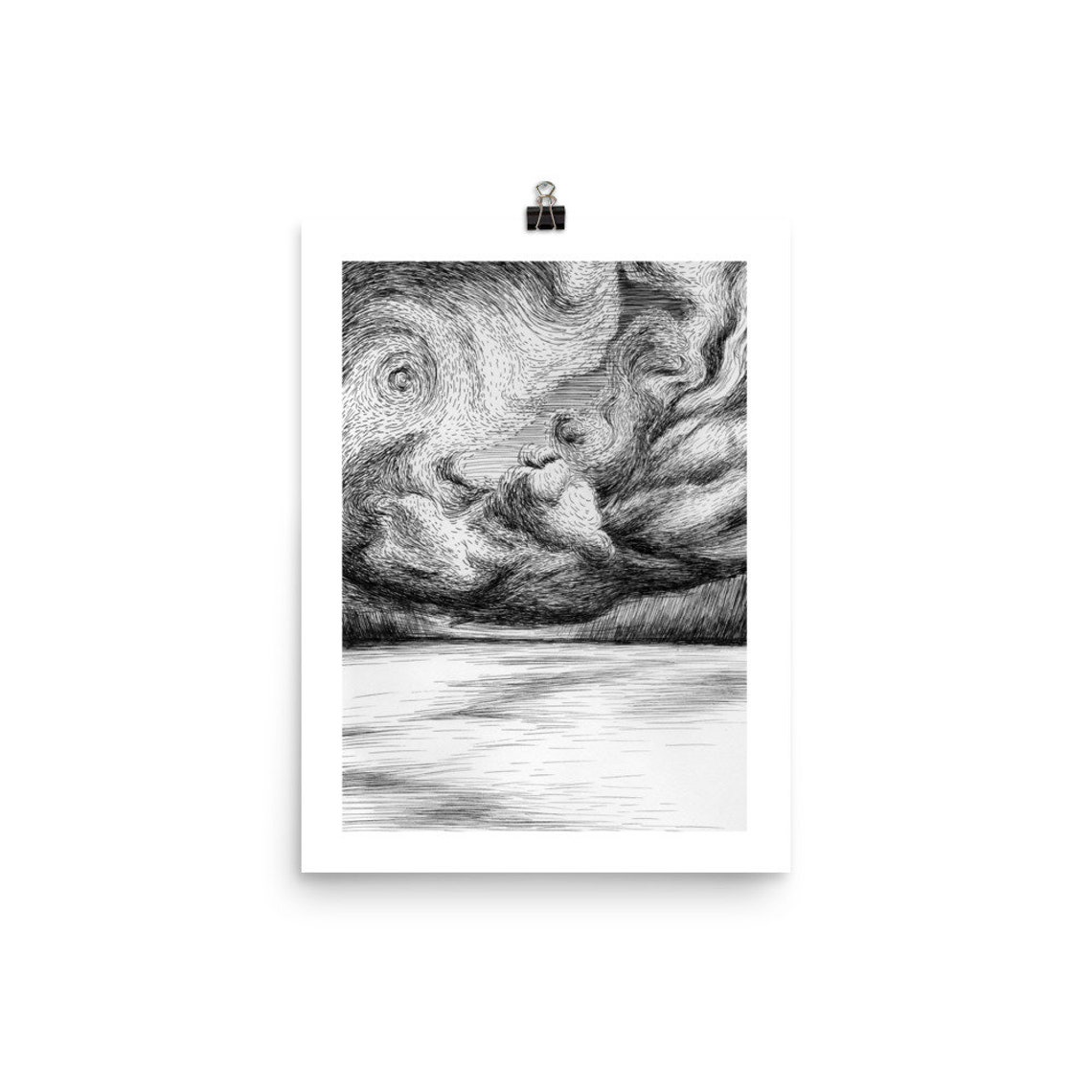 Ink Skyscape Landscape Illustration Drawing Sketch Clouds Storm Stormy ...