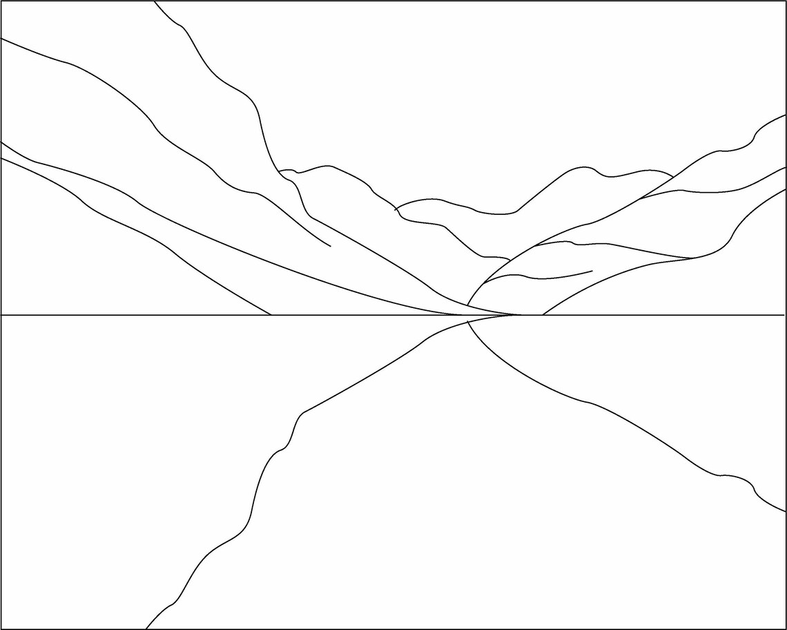 Serene Mountain Lake Template Transfer for Watercolor - Etsy