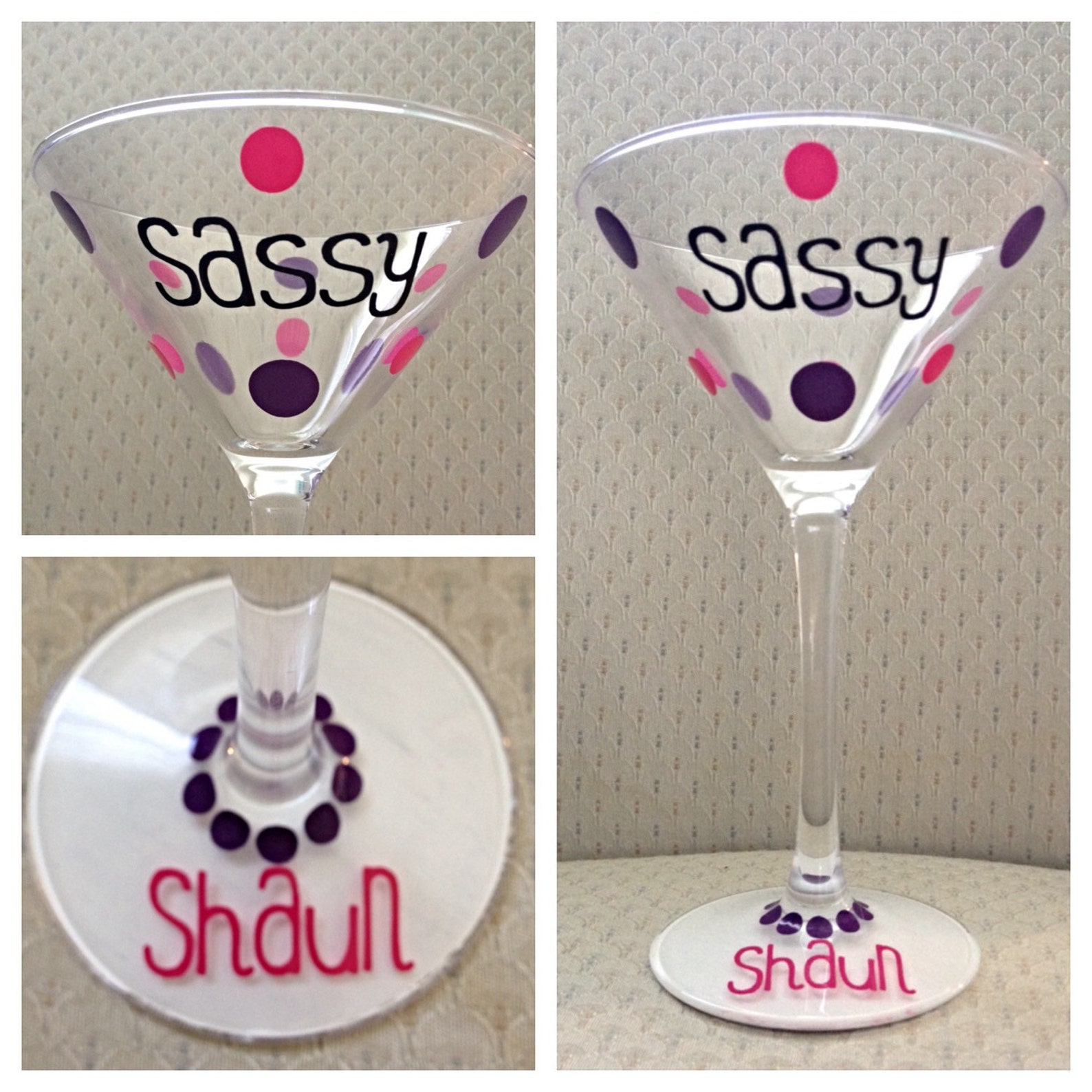Martini Glass Personalized Custom Martini Decorated Etsy