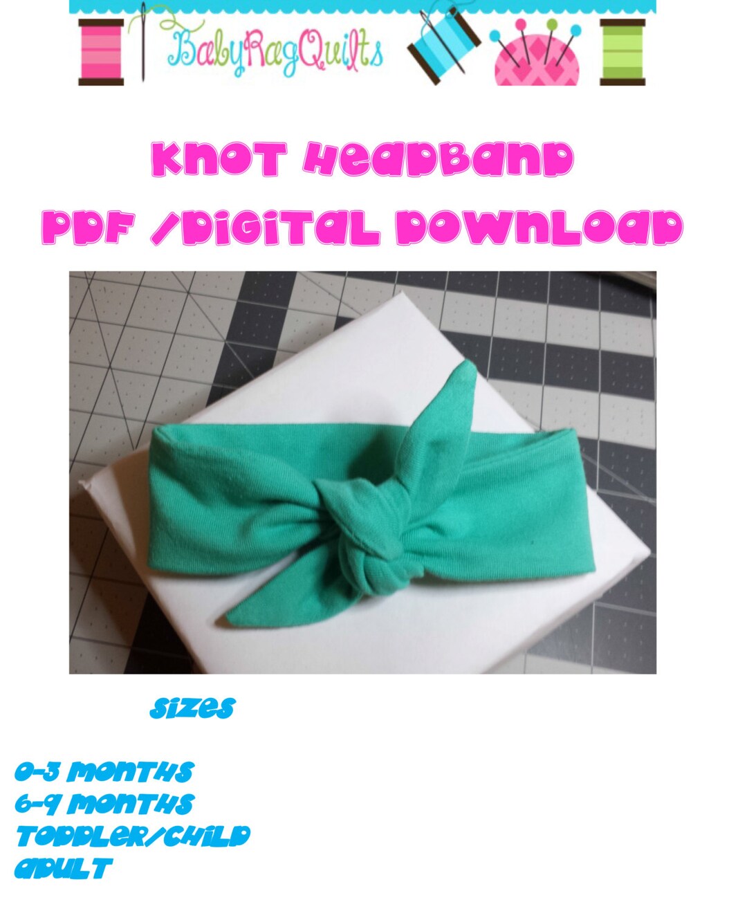 Knot Headband Pattern,pdf Head Wrap Pattern,sewing Pattern,girls Head ...