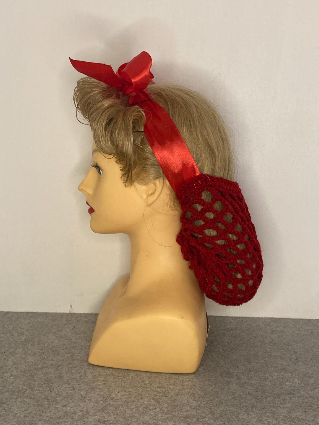 Handmade Crochet Half Snood With Ribbon in Lipstick Red.ribbon May Vary ...