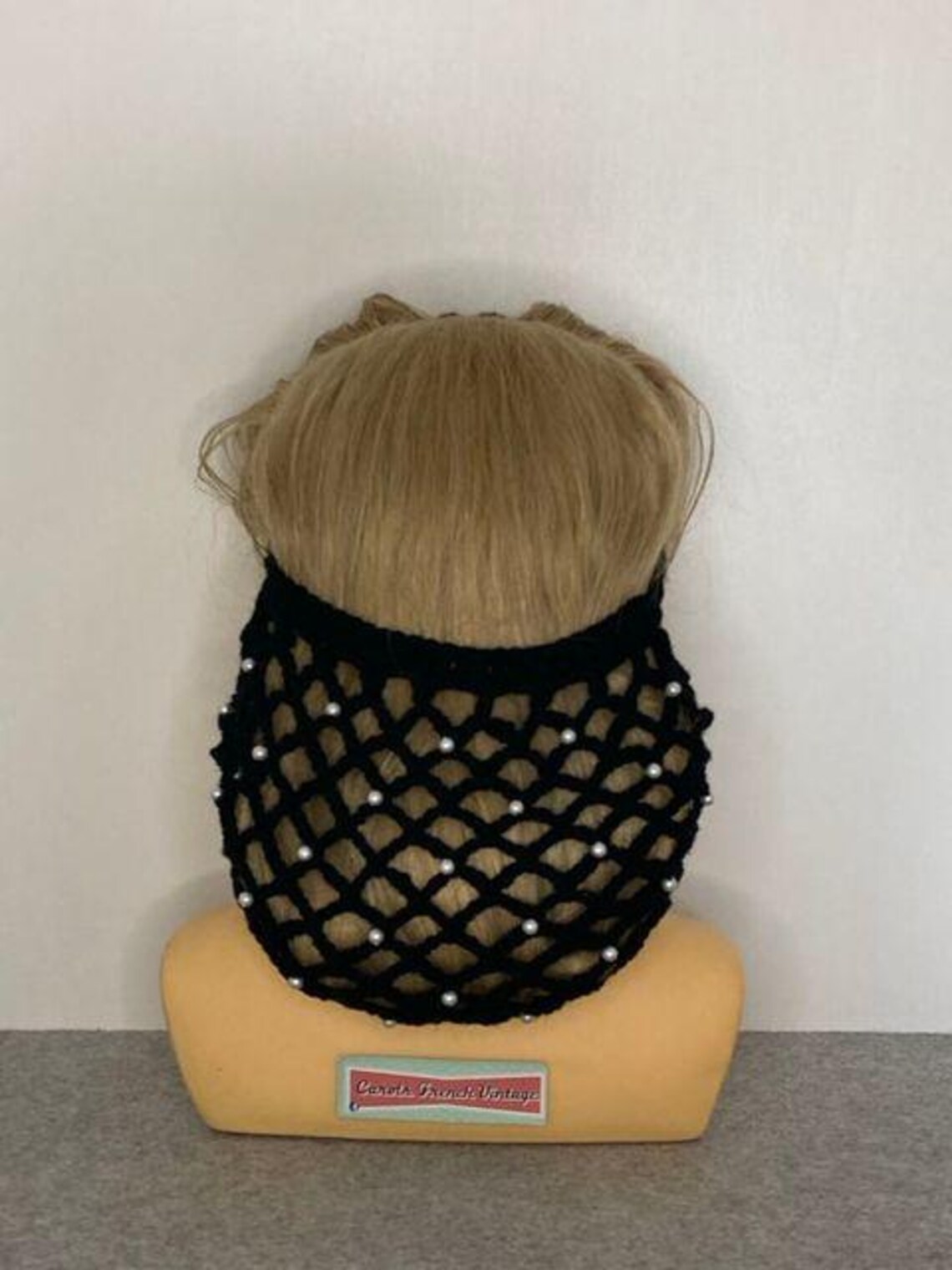 Beaded Thicker Handmade Crochet Half Snood/hairnet/filet a Cheveux in ...