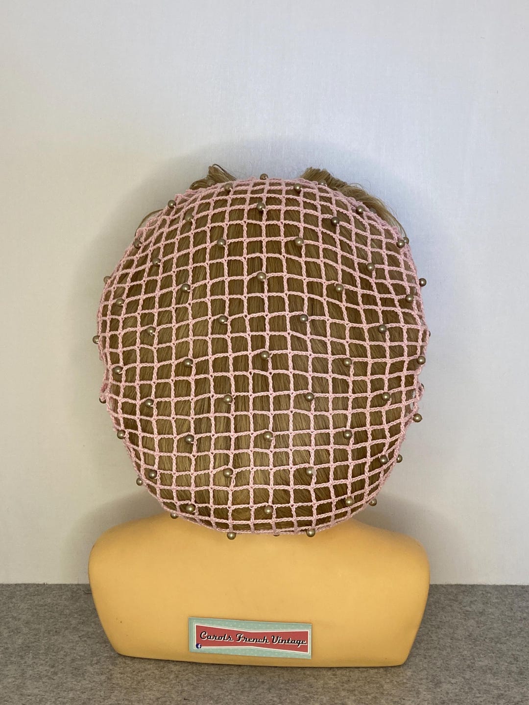 Thinner Handmade Crochet Beaded Snood/ Hairnet/ Filet à Cheveux in Pink ...