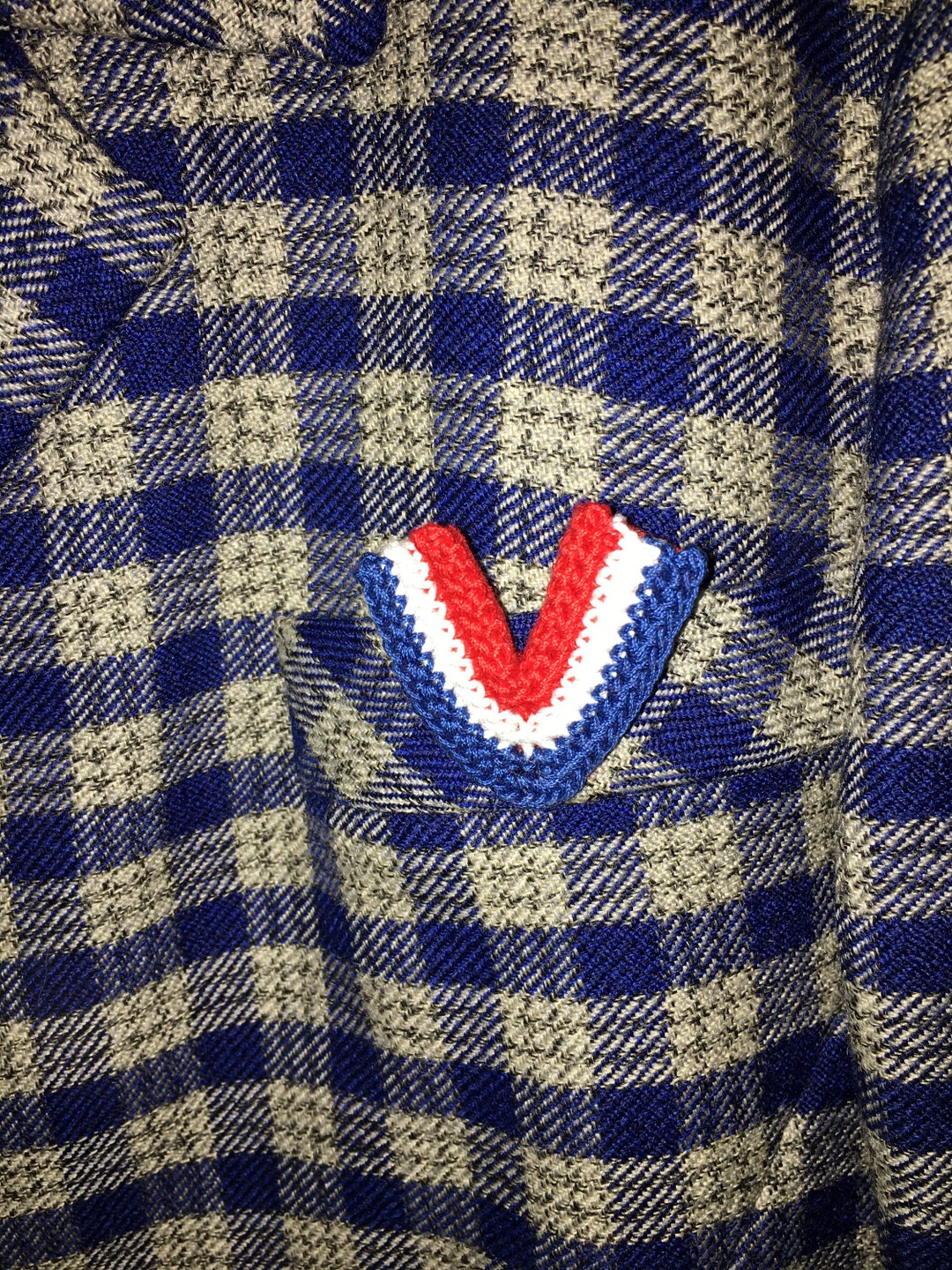 Handmade Crochet V for Victory Brooch. - Etsy