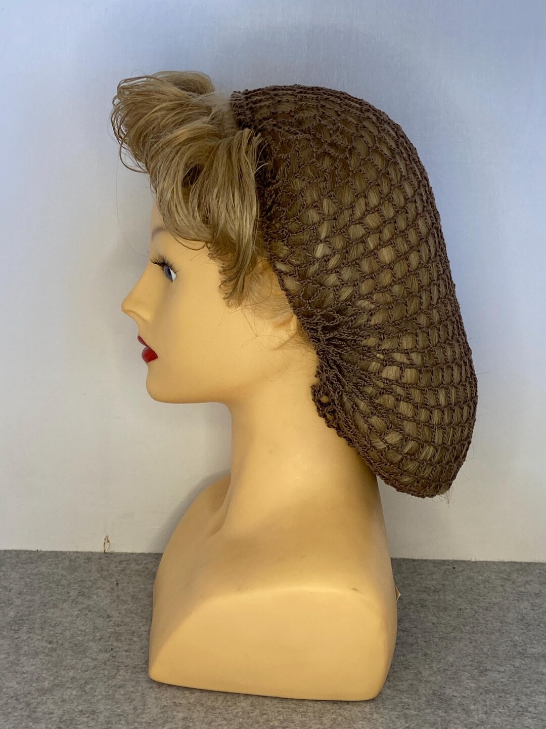 NEW !! Thinner Handmade Crochet Snood/hairnet/filet à Cheveux in Light ...