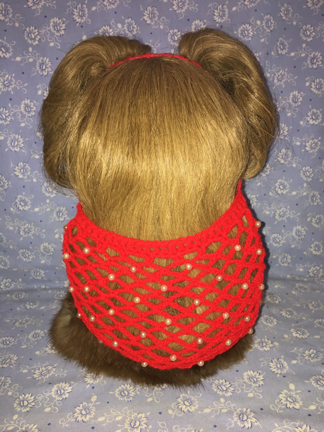 Handmade Crochet Half Snood in Red With Large Beads. - Etsy