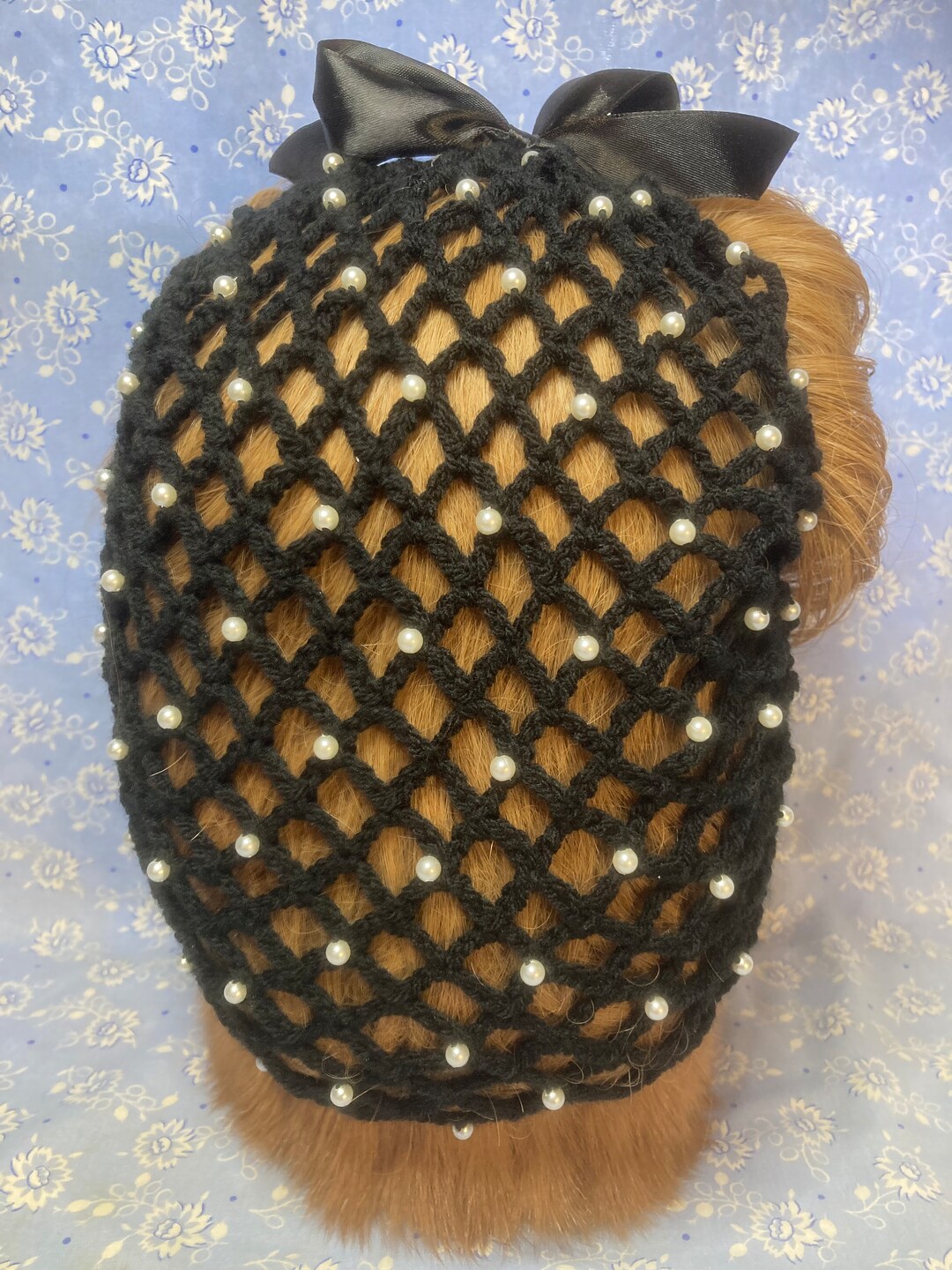 Beaded Thicker Handmade Crochet Snood /hairnet /filet à Cheveux in ...