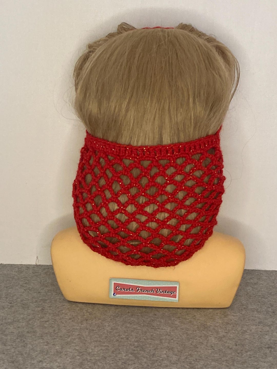 SPARKLE ALERT ! Handmade Crochet Half Snood in Red With Gold Sparkle ...