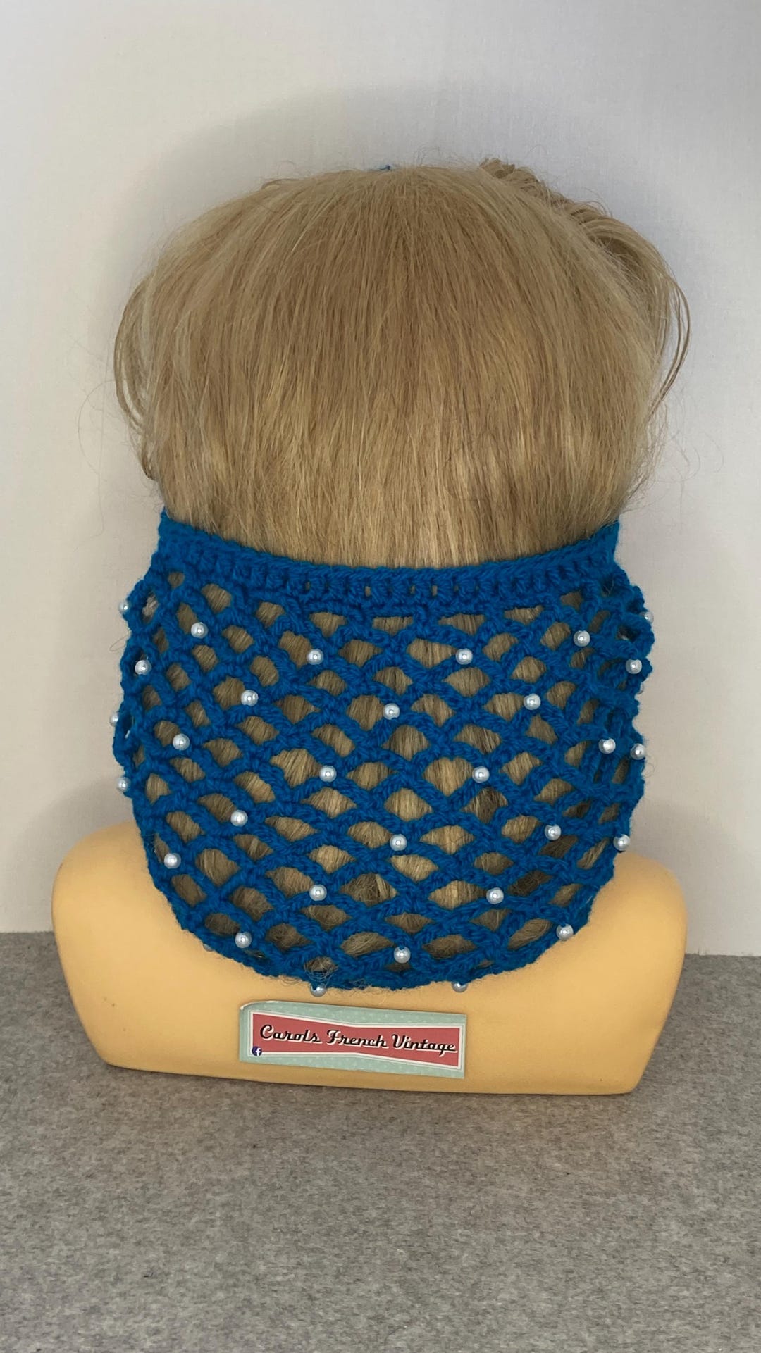 Beaded Thicker Handmade Crochet Half Snood /hairnet /filet à Cheveux in ...