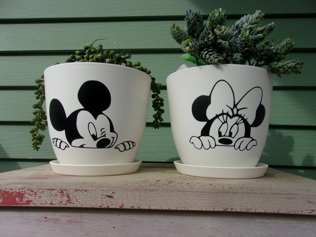 Mickey and Minnie Duo Planter Pot - Etsy