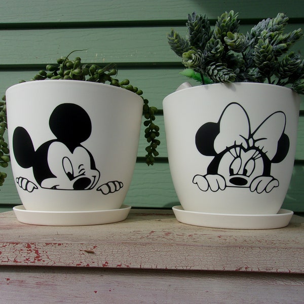 Mickey and Minnie Planter - Etsy