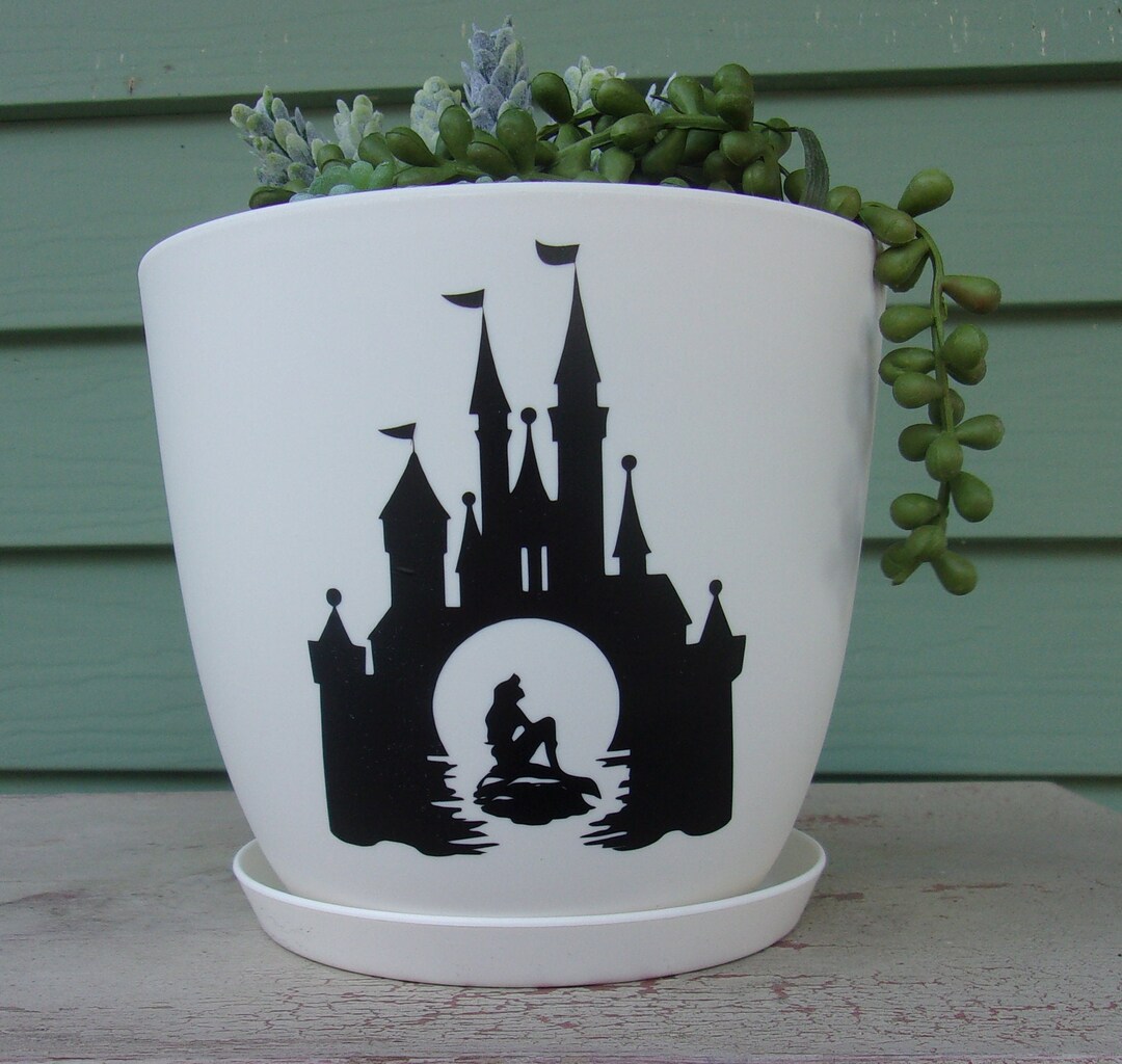 Ariel and Castle Inspired Plant Pot - Etsy
