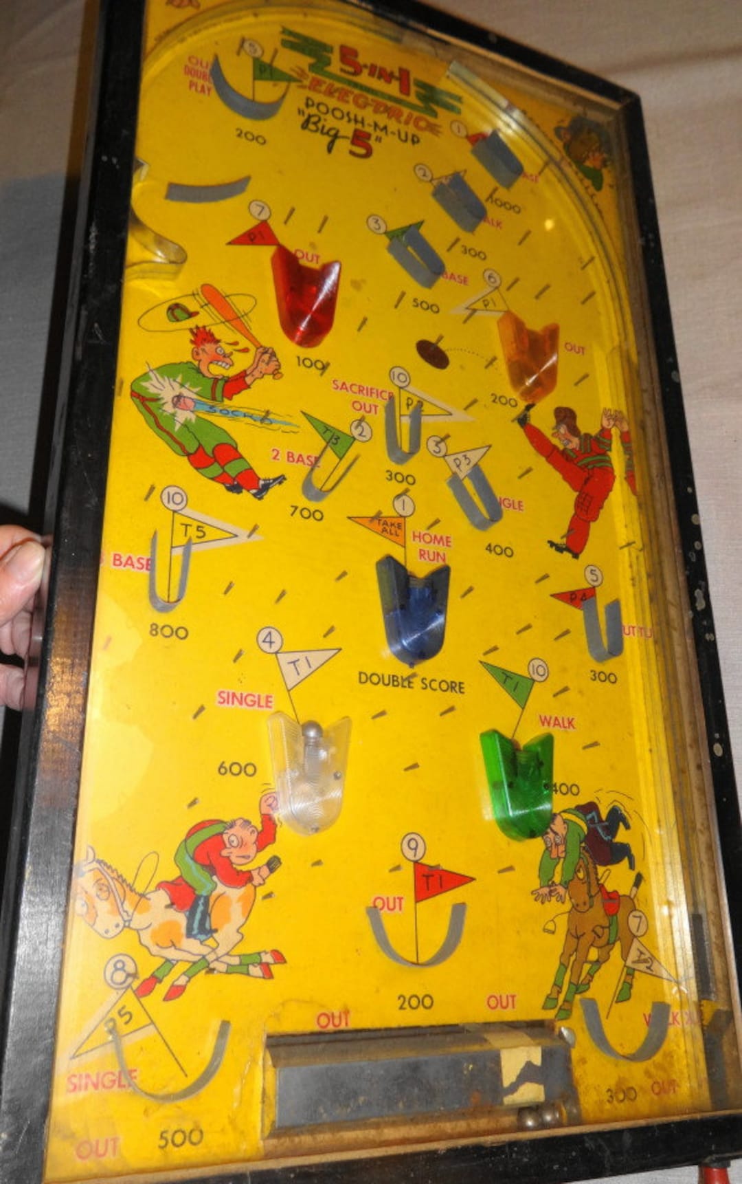 1933 POOSH M UP Pinball Game. 'BIG 5' Sports Depicted: Football ...