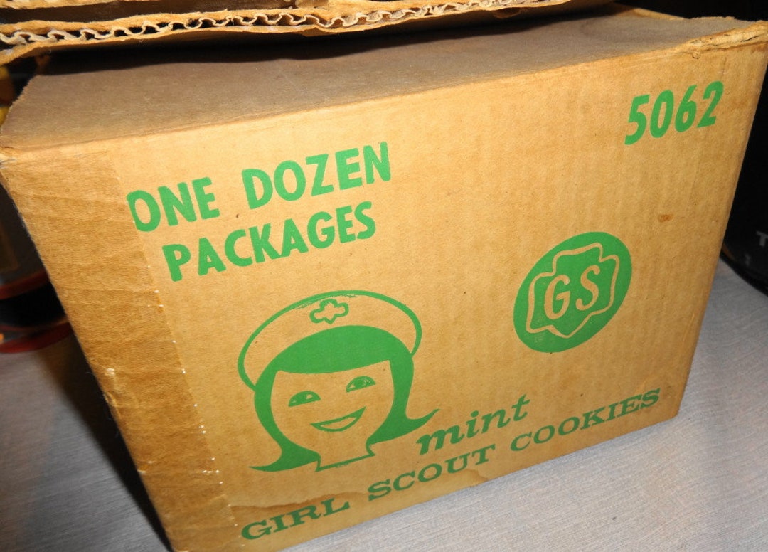 Vintage Girl Scout Mint Cookies Box. Approx. 8" X 8" X 8". All ...