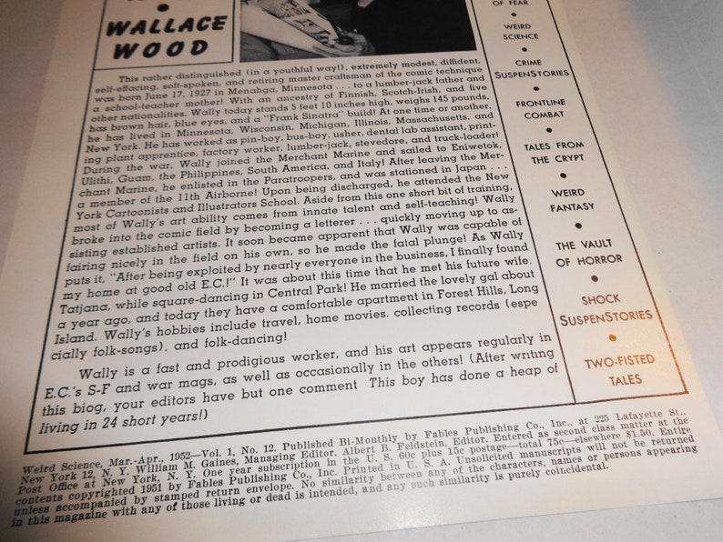 4 Vintage EC Comic Book Cover Art Posters. Copies of 1950s WEIRD ...