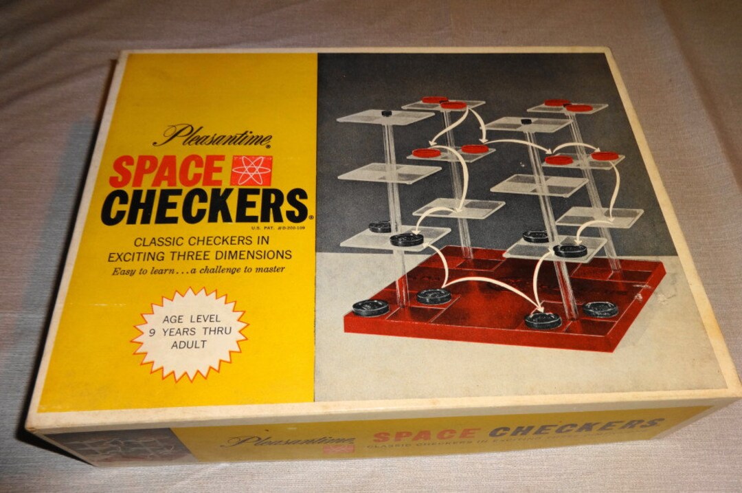 1960s SPACE CHECKERS 3D Game by Pacific Game Co. Mint and - Etsy