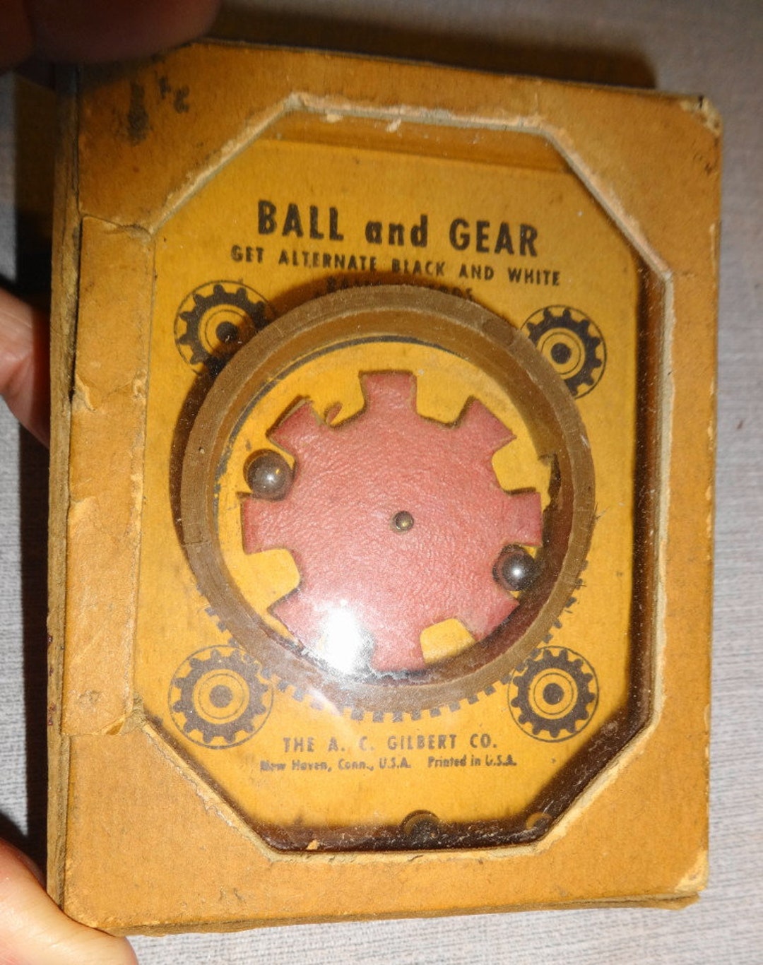 1940s AC GILBERT Dexterity Puzzle. Ball and GEARS. All Intact and Works ...