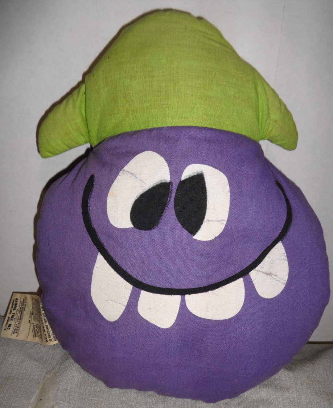Vtg GOOFY GRAPE Pillow Funny Face Drinks by Pillsbury. Made by Animal ...