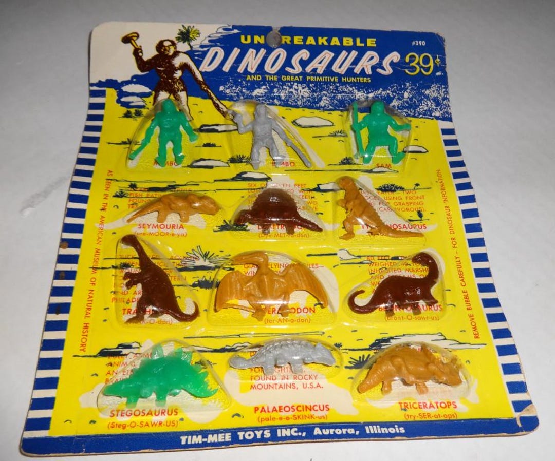 1960s DINOSAURS Great Primitive Hunters by Tim-mee Toys. Mint Sealed ...