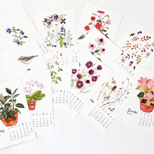 2025 Botanical Watercolor Desk Calendar - Etsy