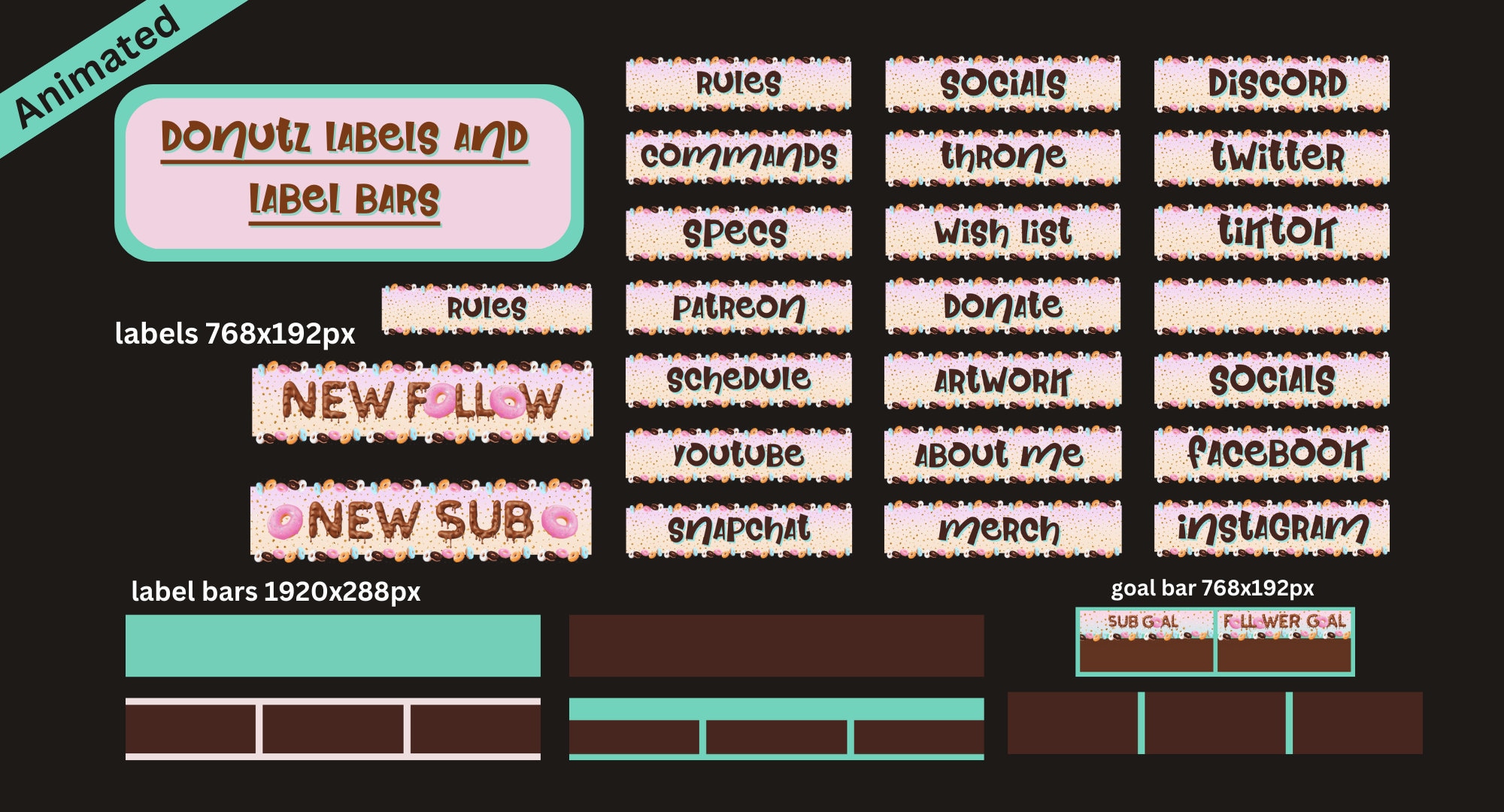 Twitch Streaming Overlays/donut Theme/twitch Scenes/ Donut Stream ...