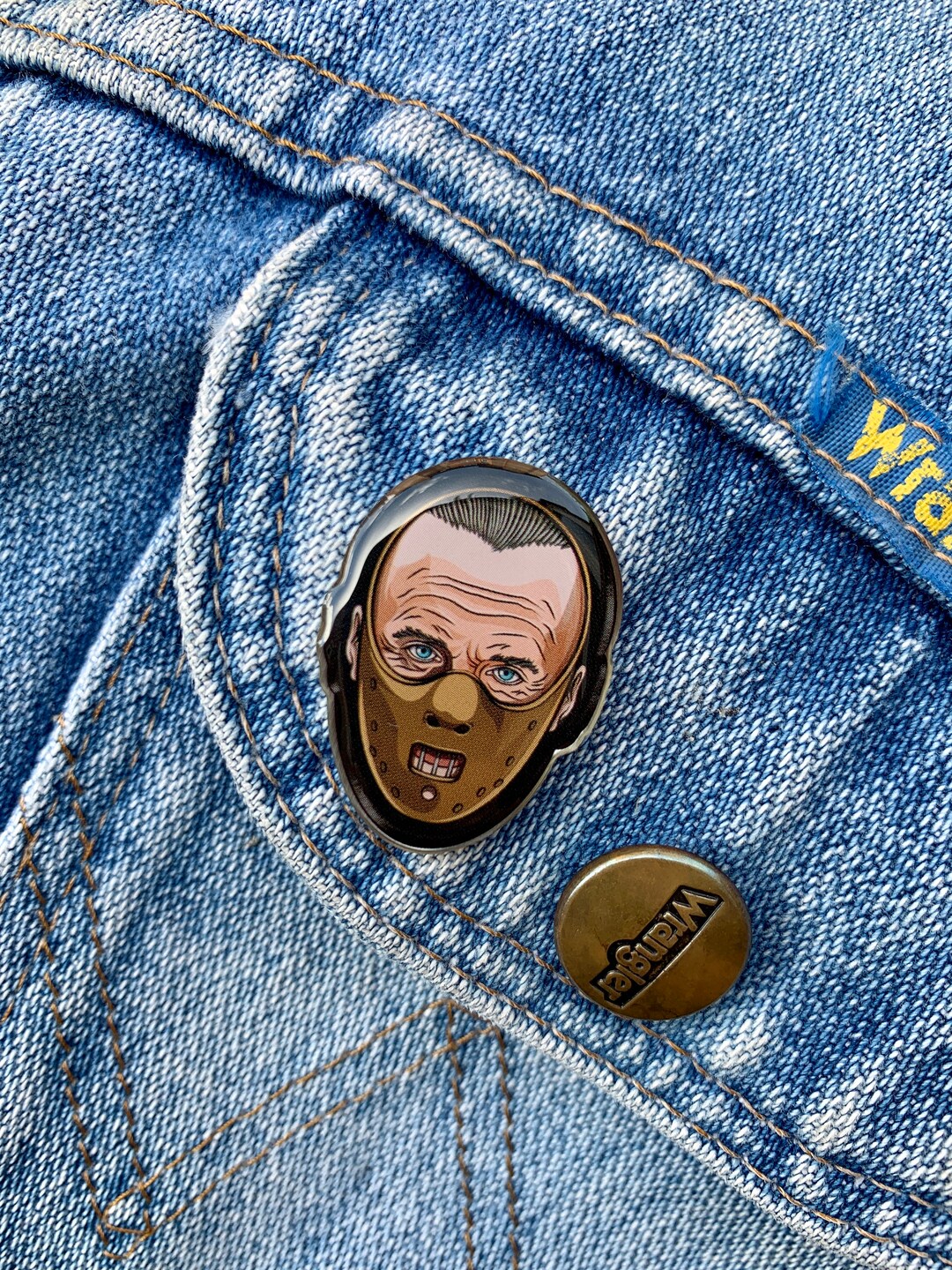 HANNIBAL LECTER Silence of the Lambs Pin Badge Horror Seven Pinhead ...
