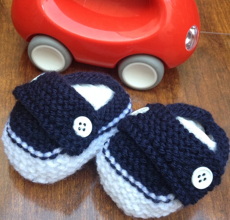 Hand Knit Baby Boy Booties - Etsy