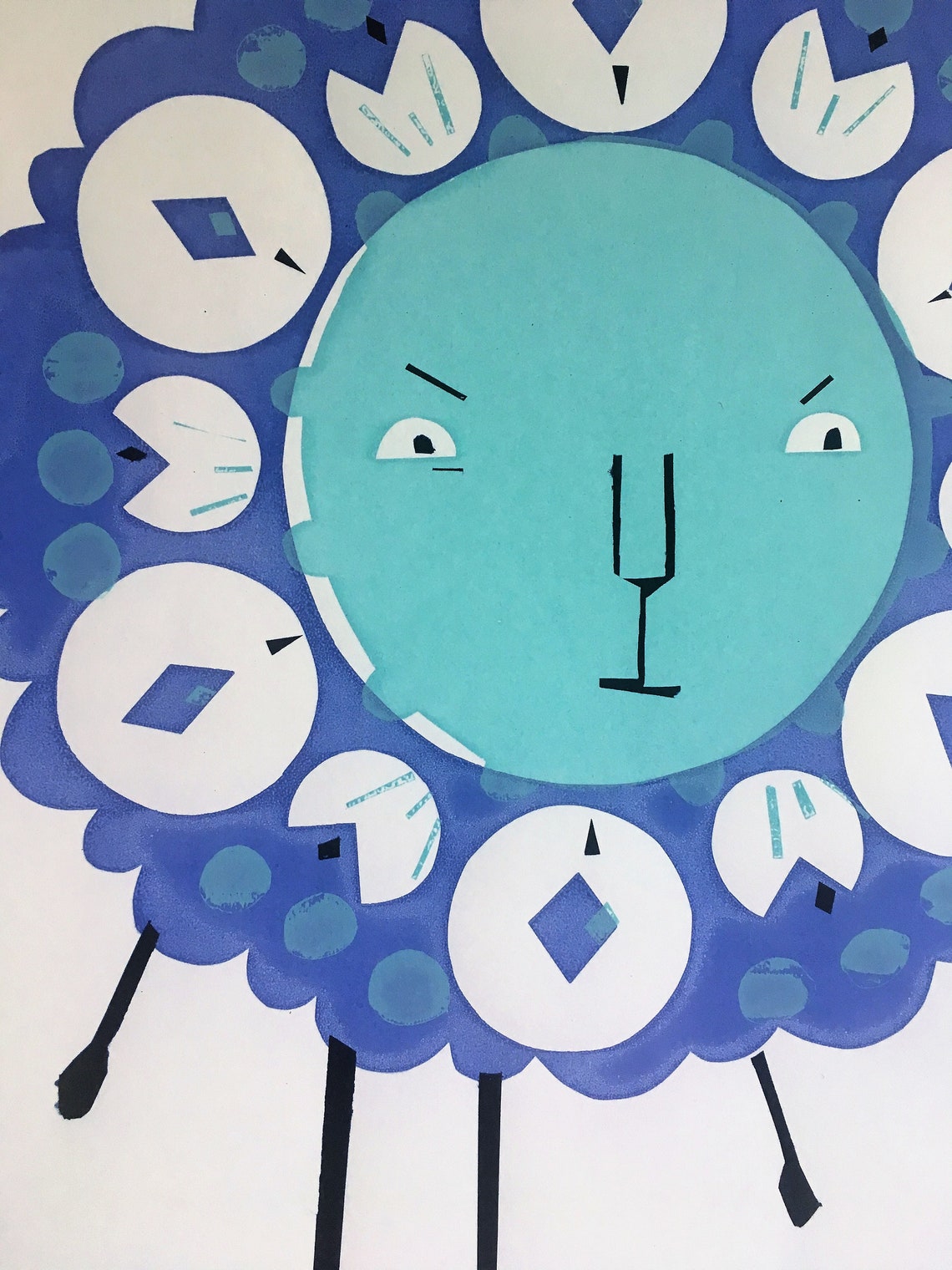 The Angry Pansy Original Screen Print - Etsy