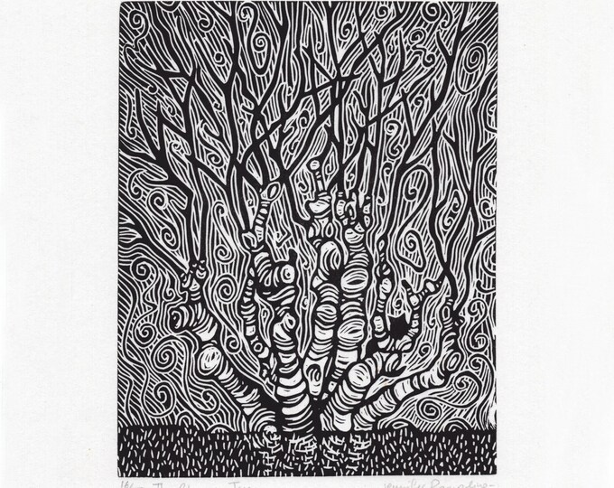 Tree Lino Print 'the Changing Tree' by Jennifer - Etsy