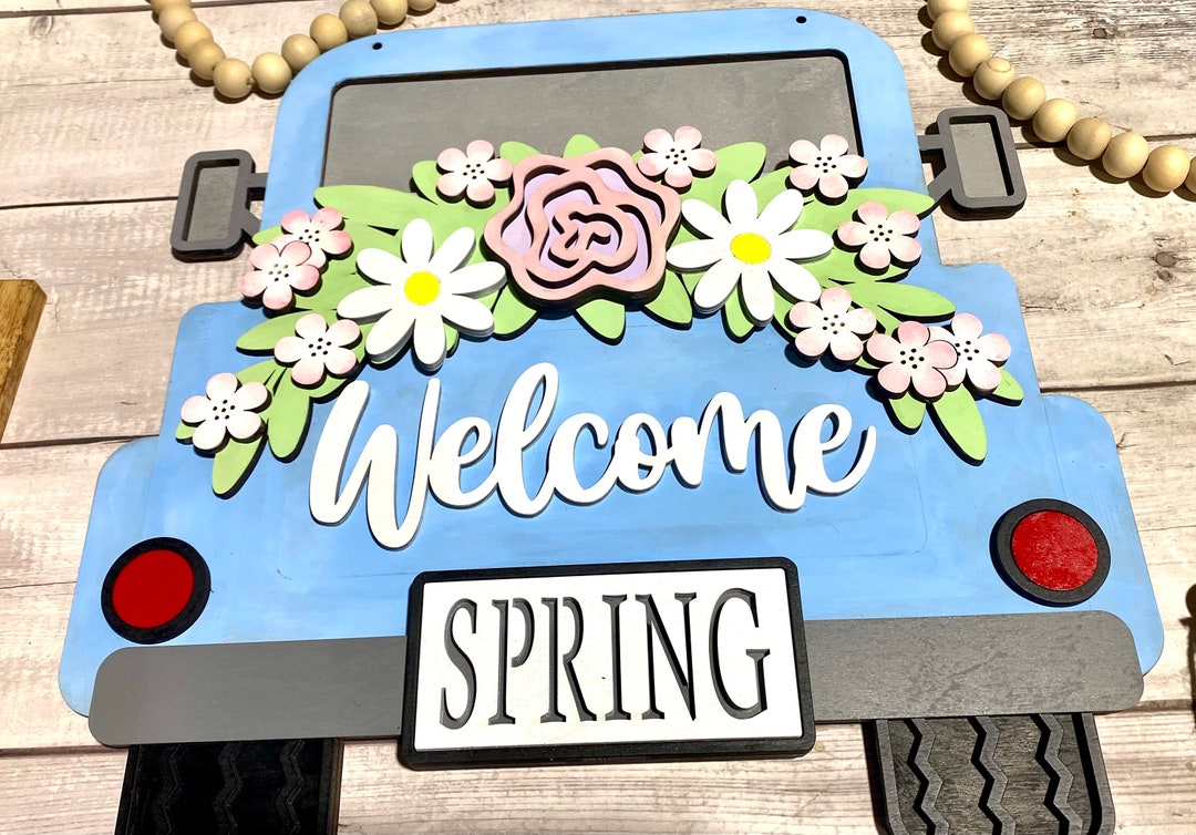 Spring Vintage Truck Door Sign - Etsy
