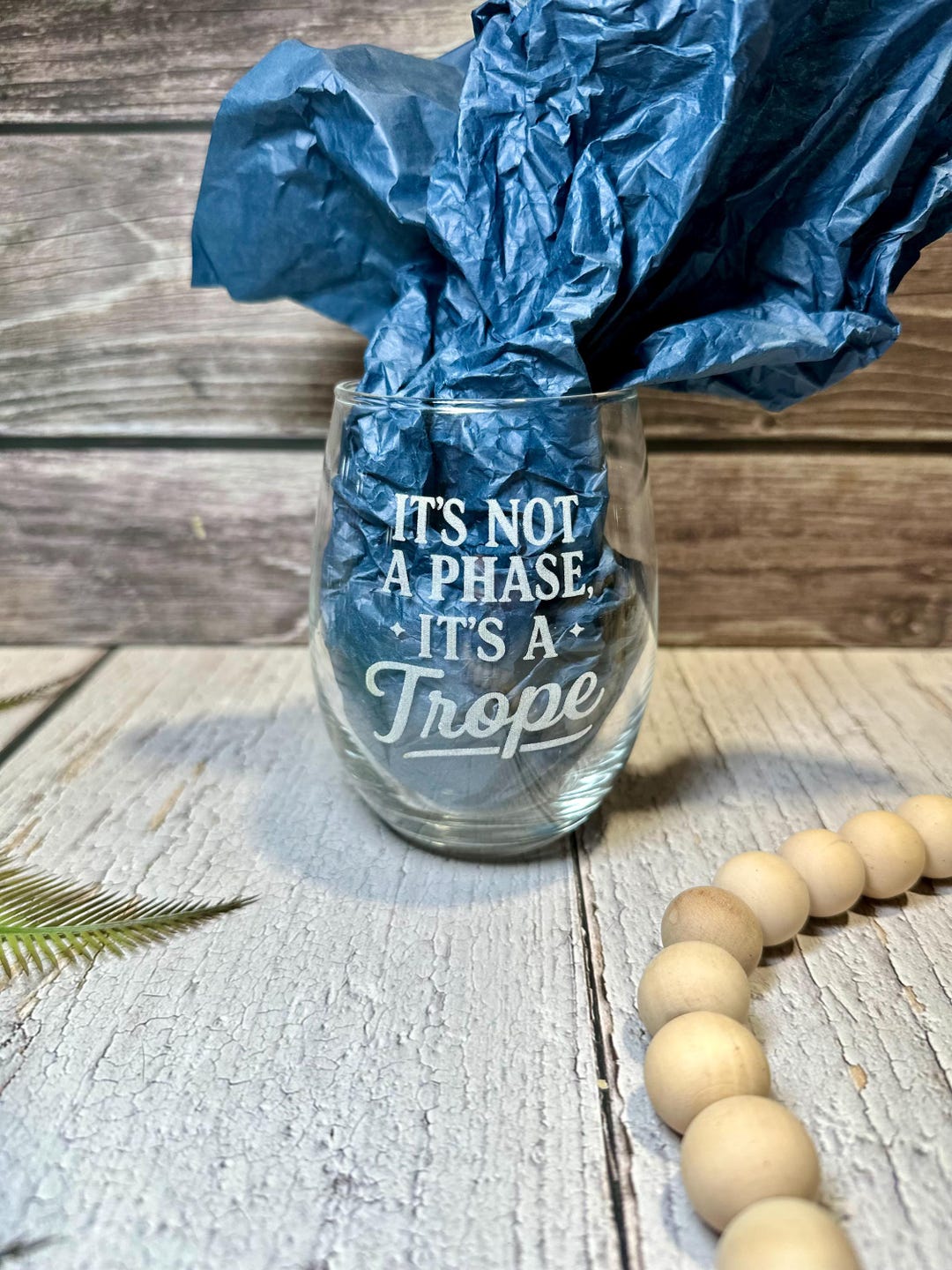 It’s Not a Phase, It’s a Trope | 15 Oz Stemless Wine Glass | Book Lover ...