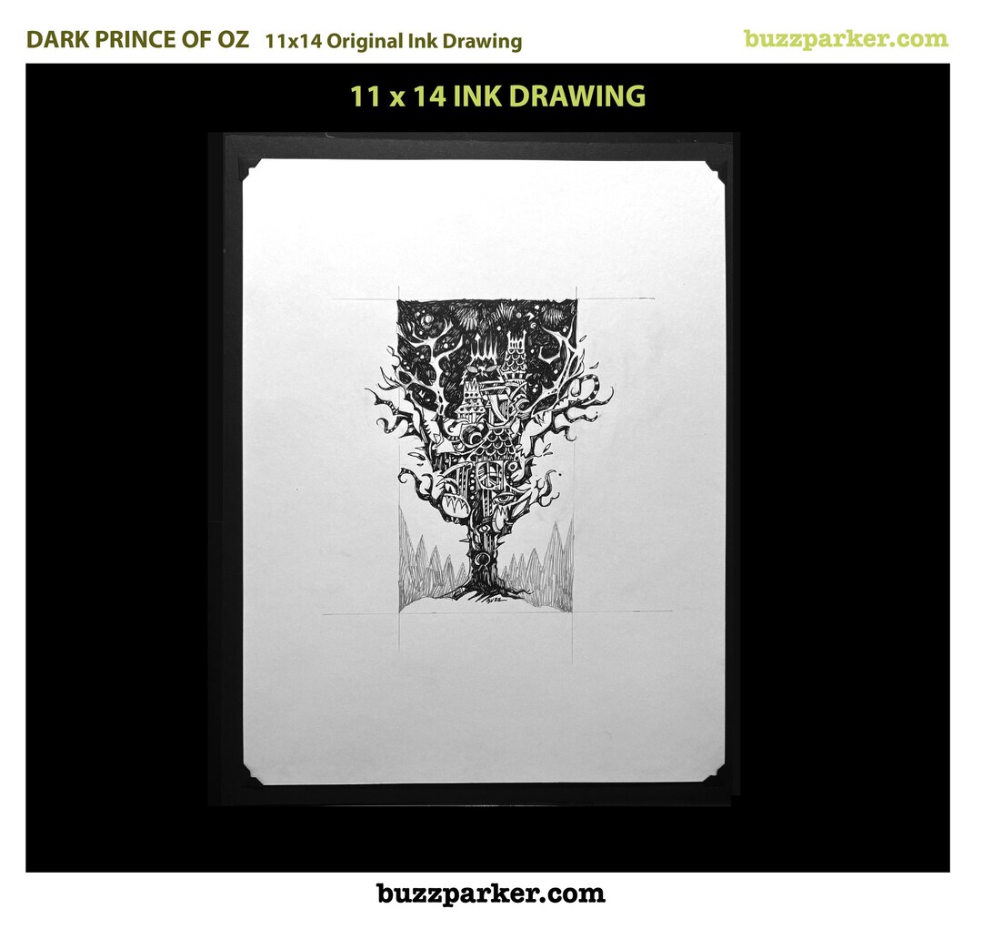 Original Ink Drawing: Dark Prince of Oz Art by Buzz Parker Treehouse - Etsy